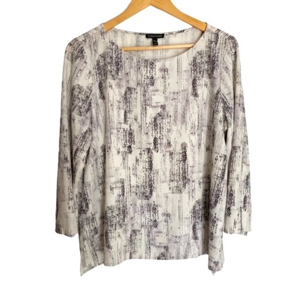 Eileen Fisher | Tops | Eileen Fisher Birch Bark Printed Blouse Large ...